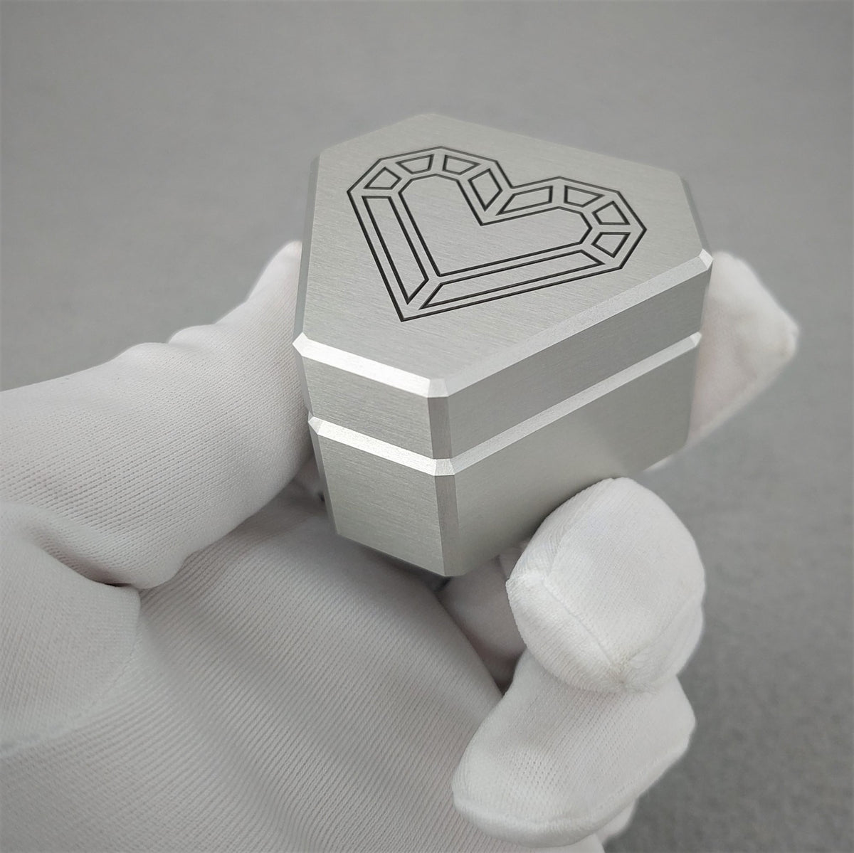 DPCustoms Diamond Shape Engagement Ring Box with Laser Engraving
