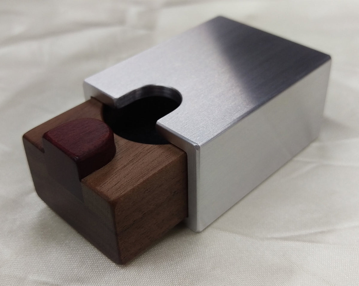 Mini Pocket Size Engagement Ring Box - Aluminum and Black Walnut ...