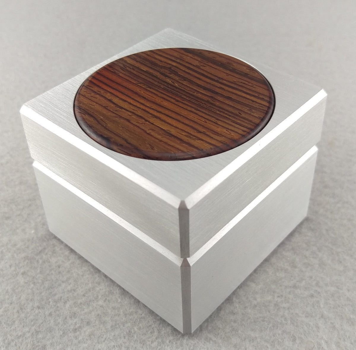 Classic Modern Metal Engagement Ring Box with Cocobolo Inlay – DPCustoms